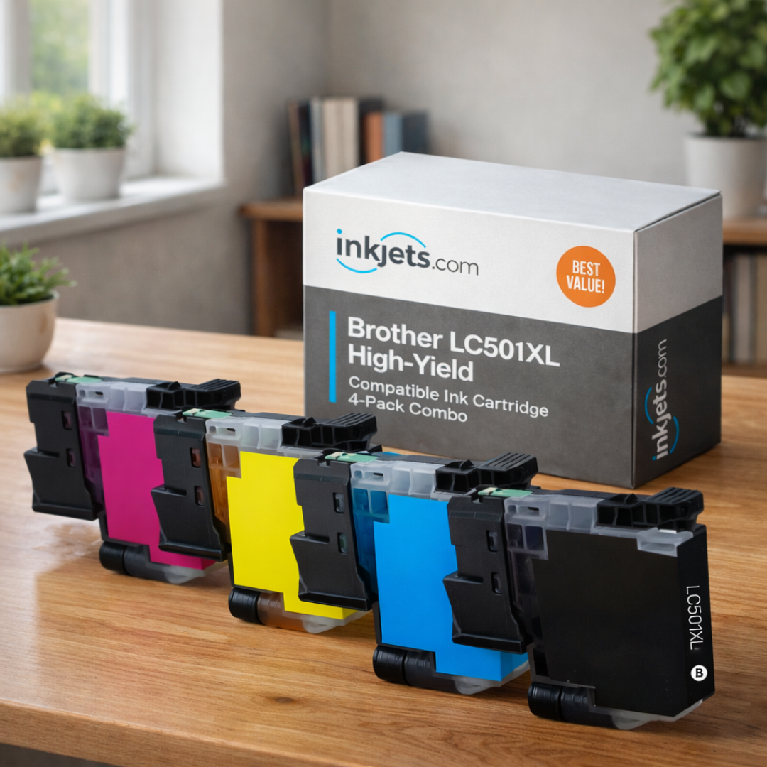 Brother LC501XL High Yield Compatible Ink Cartridge 4-Pack Combo ...