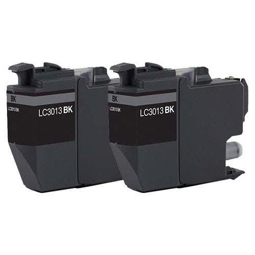 Brother LC3013BK Black Compatible High Yield Ink Cartridge Twin Pack ...